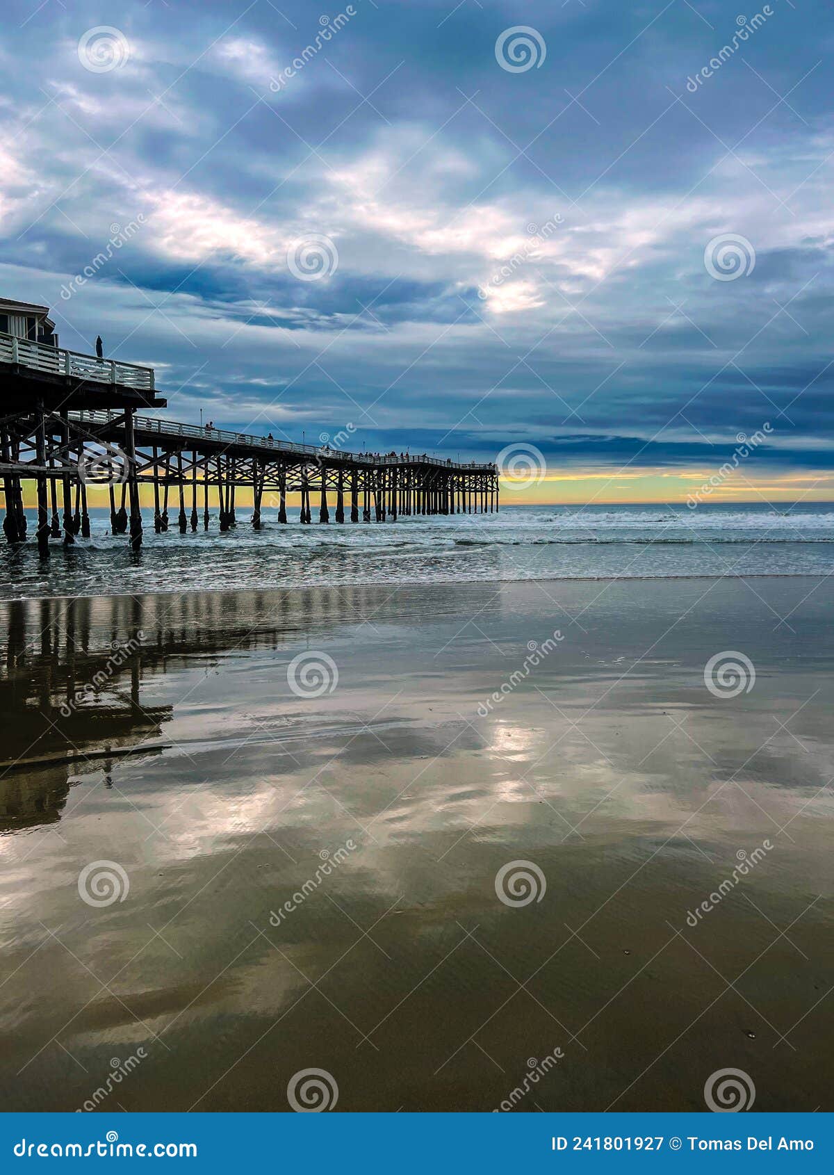 Sunset at crystal pier stock image. Image of sunset - 241801927