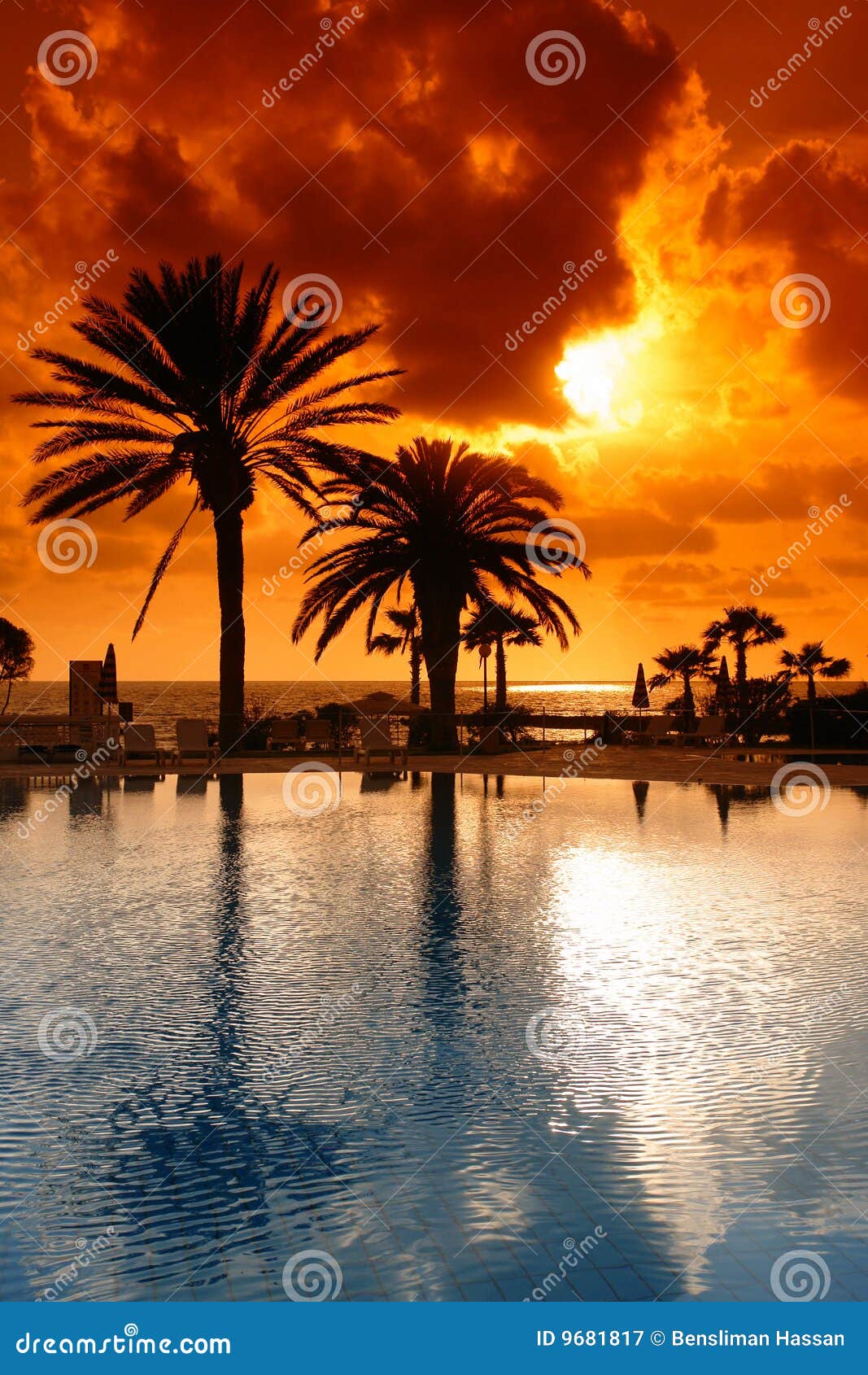 Sunset on cyprus resort stock image. Image of sunset, landscape - 9681817