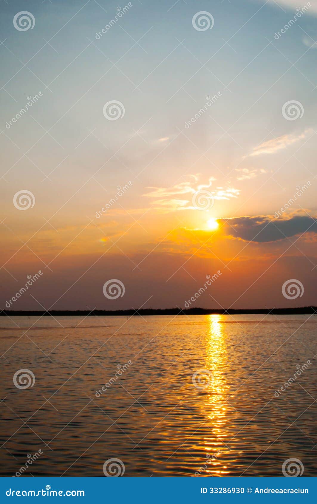 Sunset in Danube Delta stock photo. Image of peace, skyline - 33286930