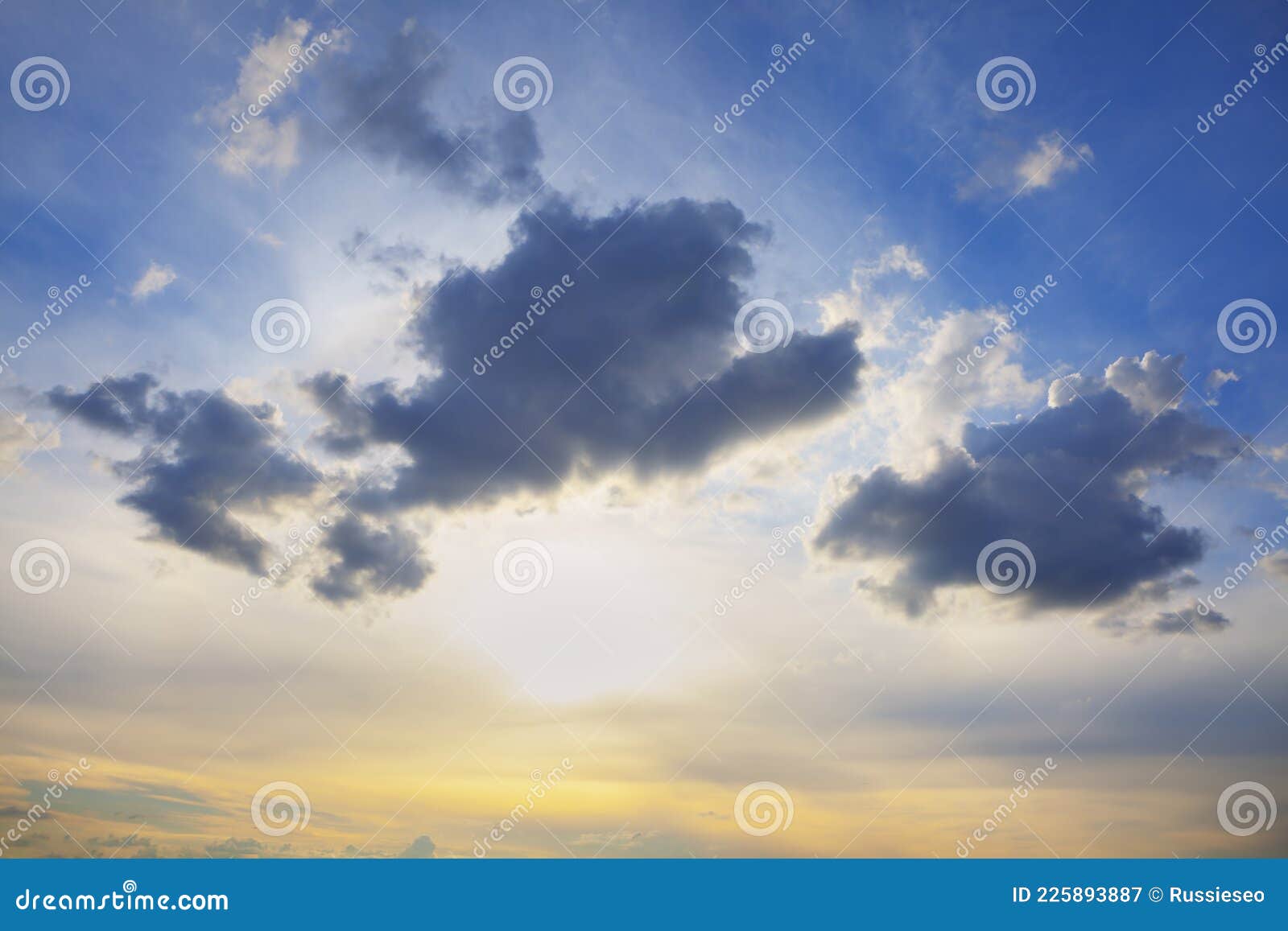 Sunset with dark clouds stock image. Image of horizon - 225893887