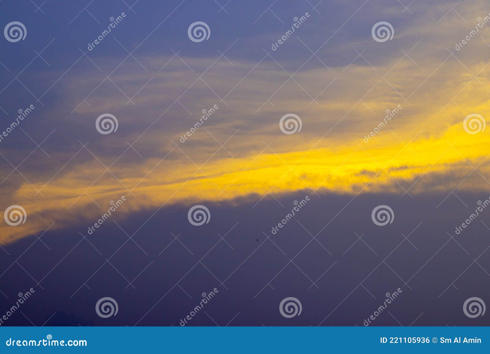 An Sunset Day with a Beautiful Yellow and Blue Sky Stock Photo - Image ...