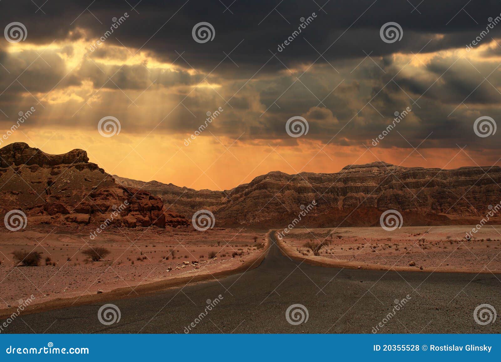 Sunset in desert. stock photo. Image of site, destination - 20355528
