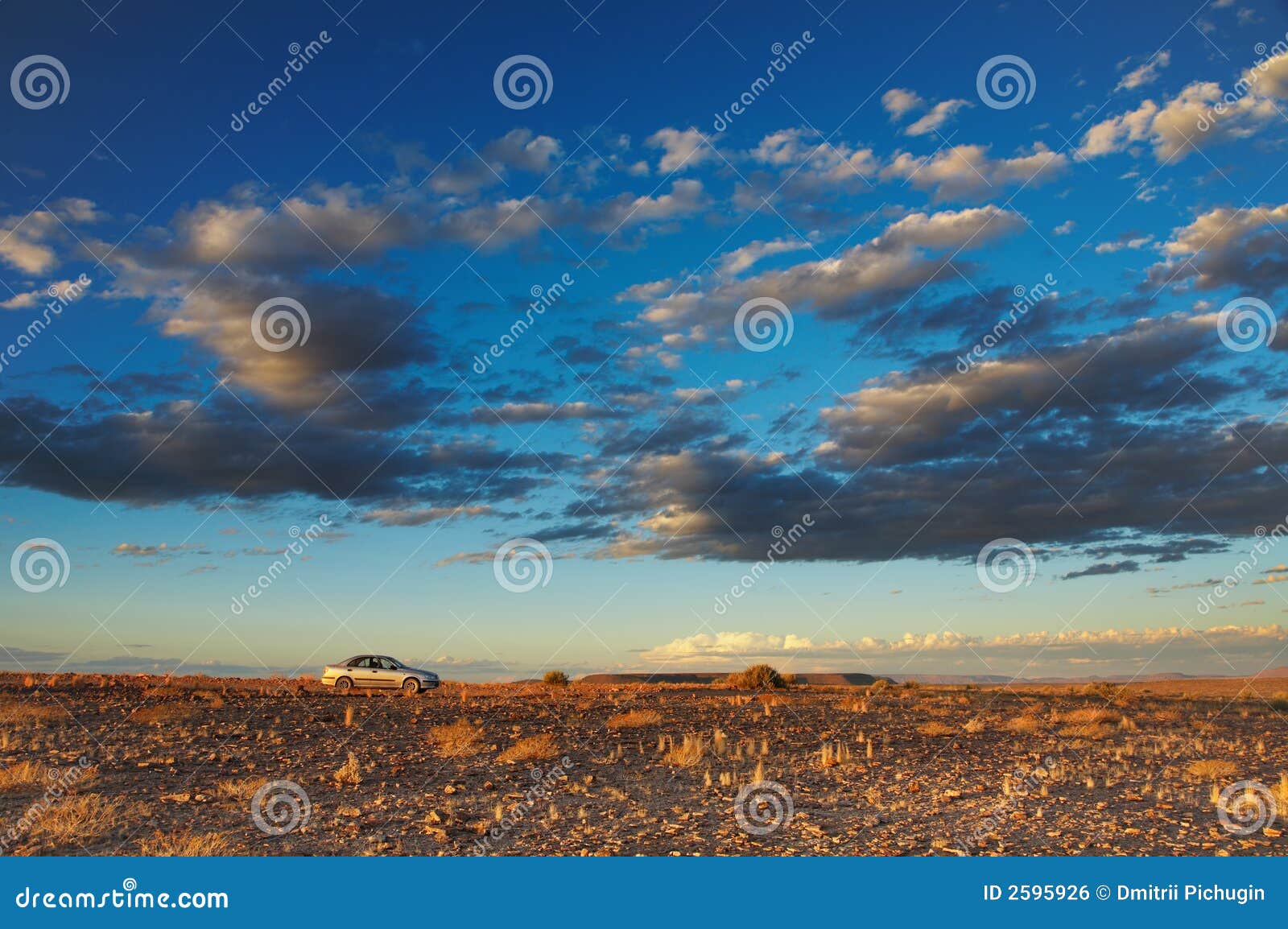 Sunset in desert stock photo. Image of blue, evening, landscape - 2595926