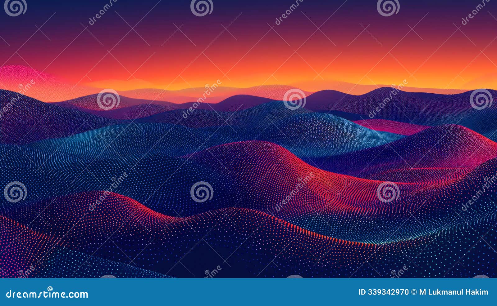 Sunset Desert Waves Vector Wallpaper Stock Photo - Image of tranquil ...