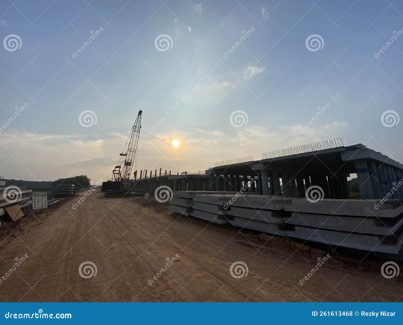 Sunset Sunrise Development Toll Road Construction Struktur Fullslab Sky ...