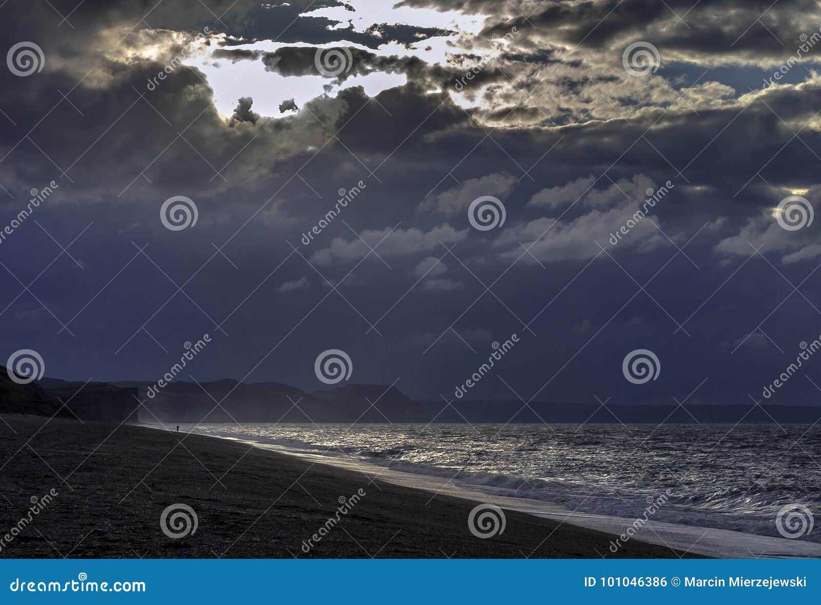 Sunset on Devon Jurassic Coast Stock Photo - Image of tourism ...
