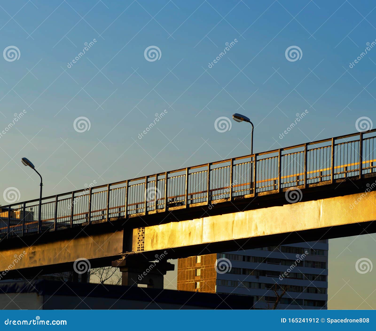 Sunset Diagonal Bridge Architecture Background Stock Photo - Image of ...