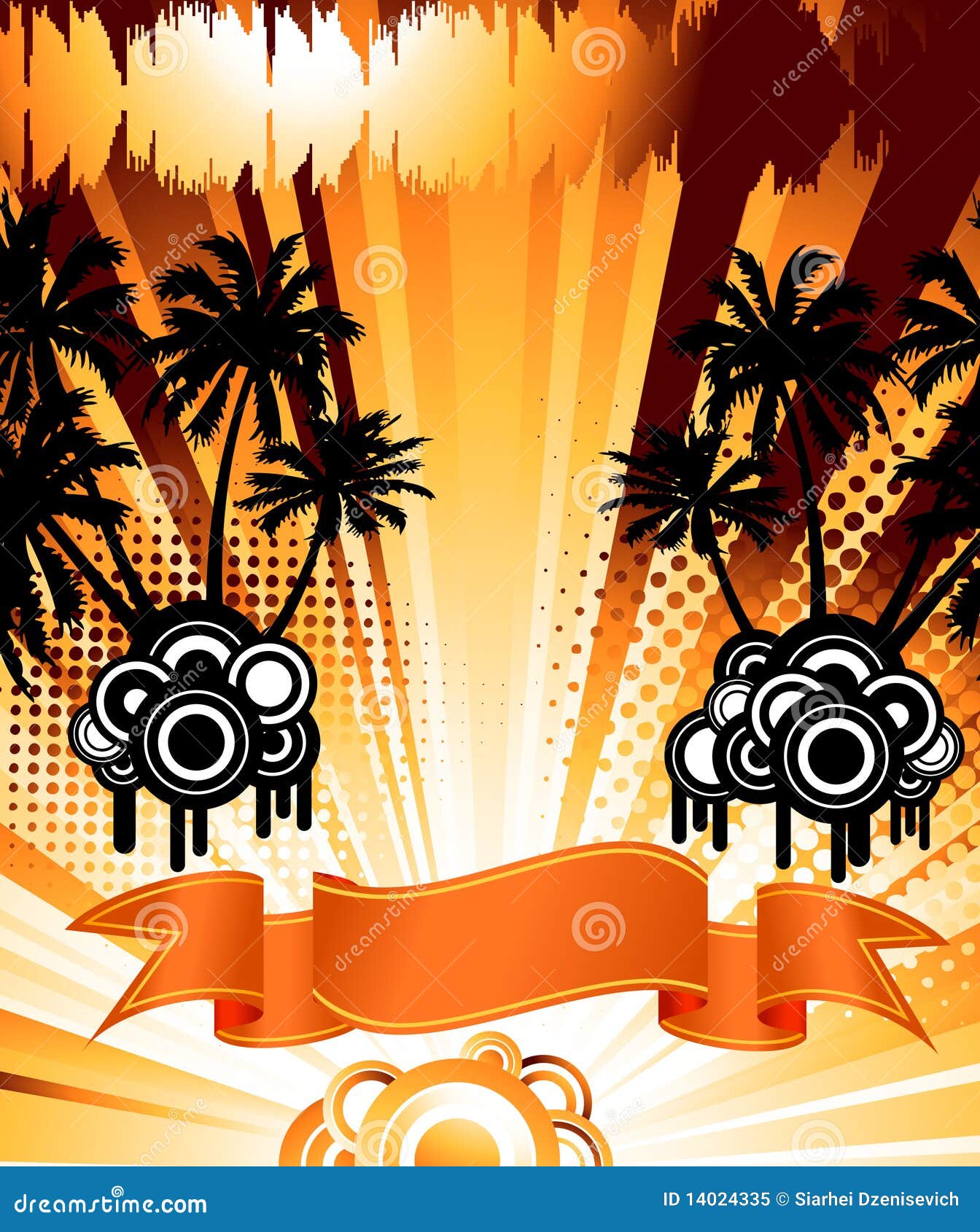 Sunset Disco - Abstract Concept Stock Vector - Illustration of elegant ...