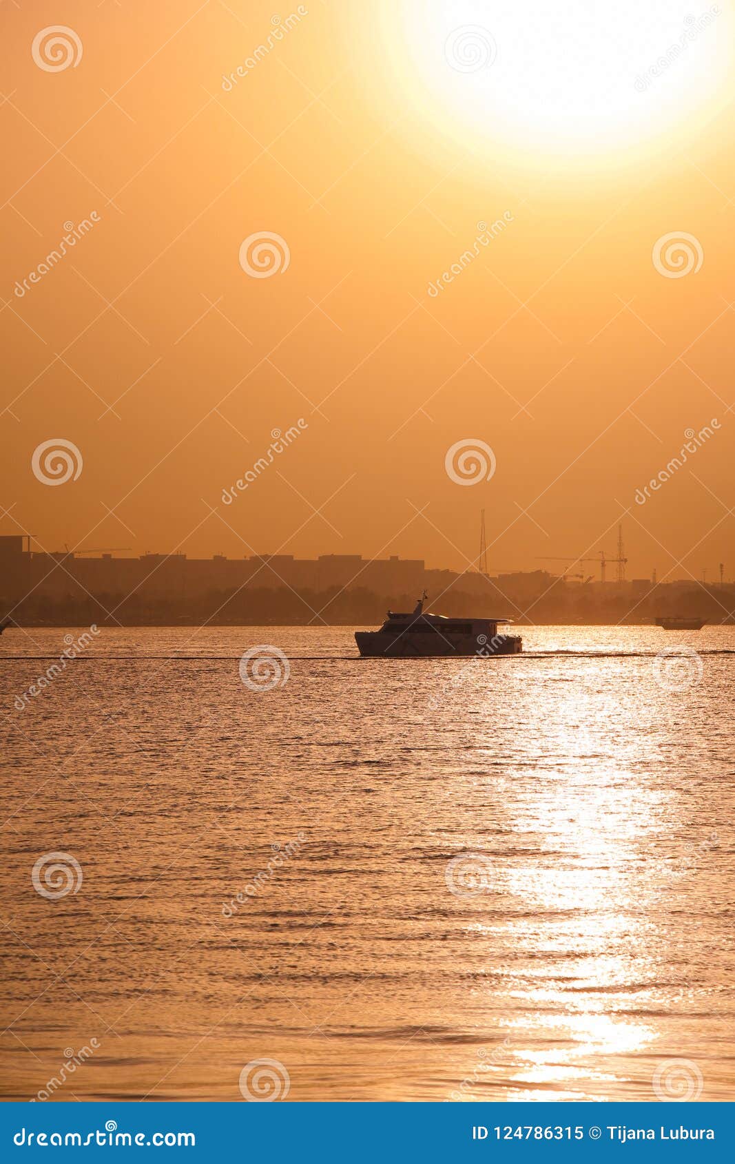 Sunset in Doha stock image. Image of capital, east, traditional - 124786315