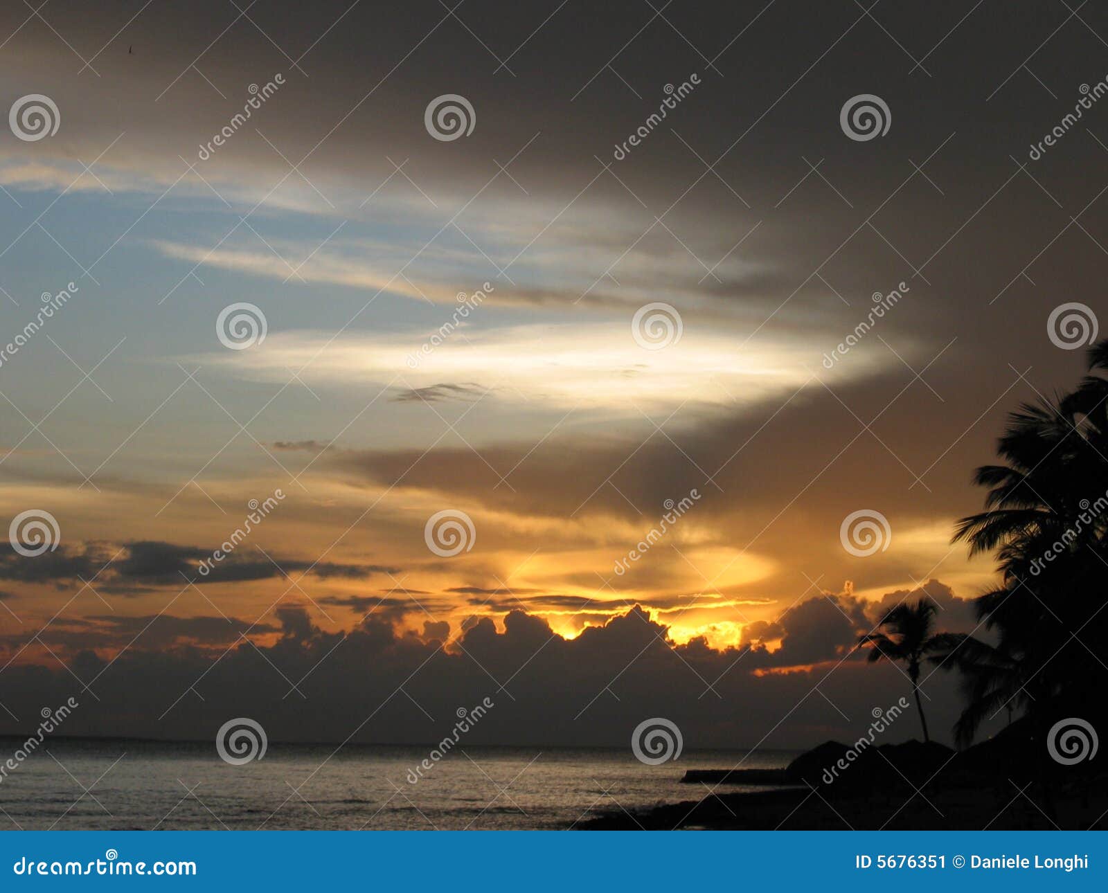 Sunset at Dominican Republic Stock Image - Image of clouds, glorious ...