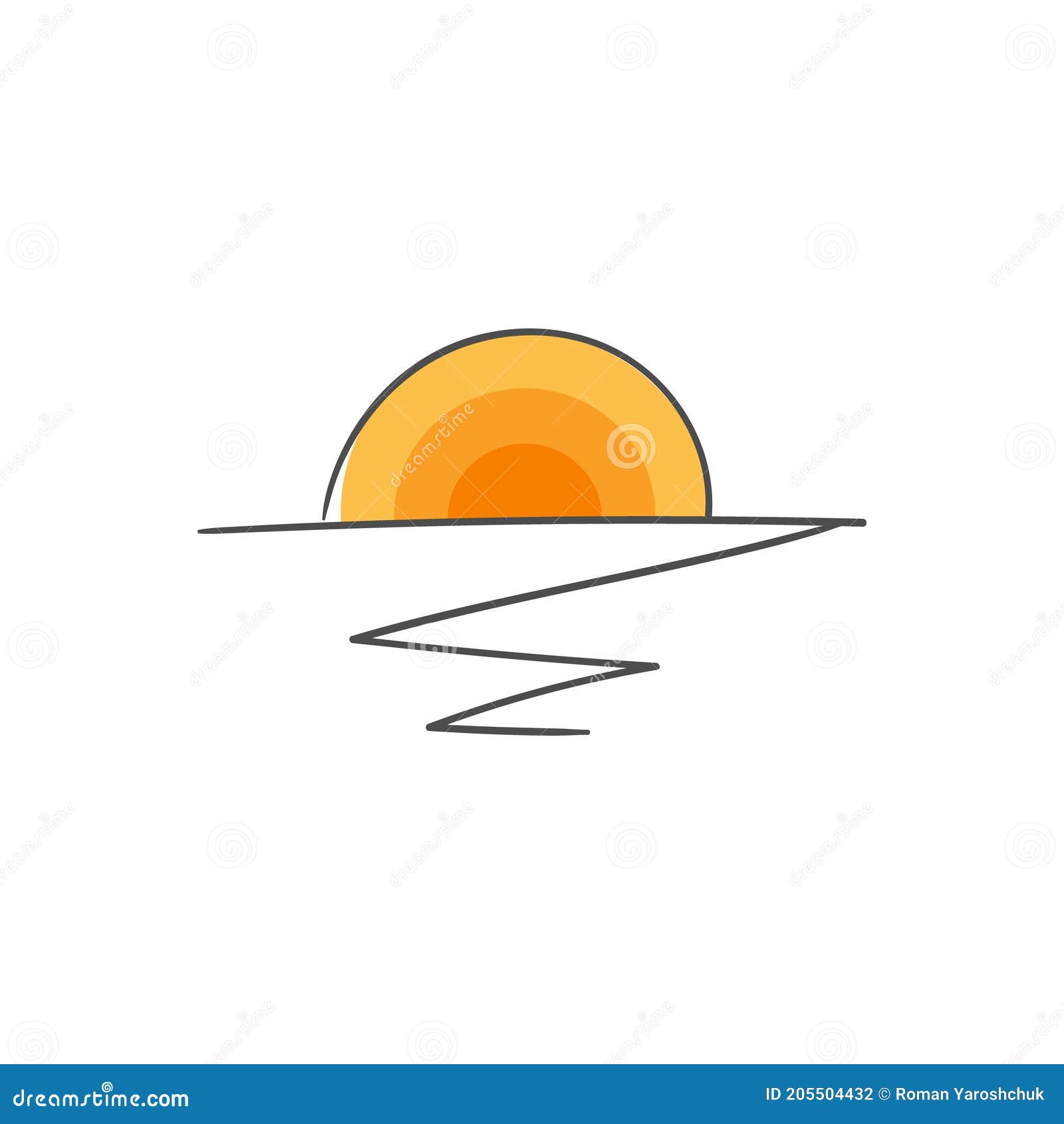 Sunset Doodle Icon. Hand Drawn Sunset. Trendy Style Stock Vector ...