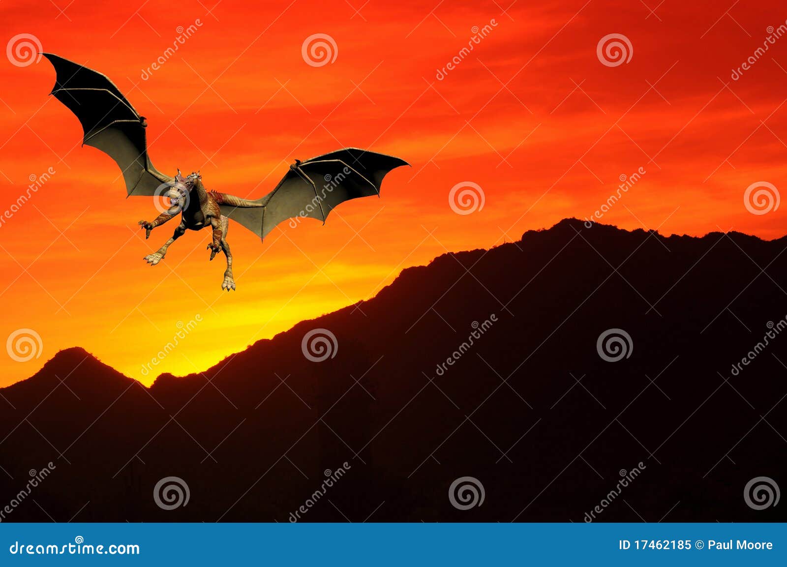 Sunset Dragon stock illustration. Illustration of creature - 17462185
