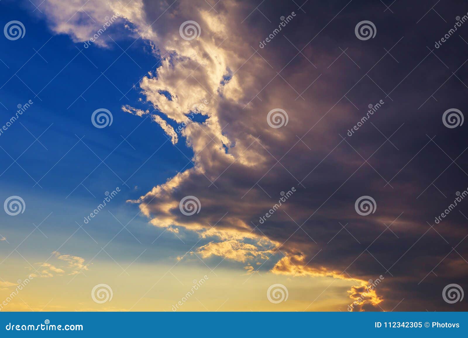 Sunset Dramatic Sky Clouds Cloud Cloudscape Stock Image - Image of ...