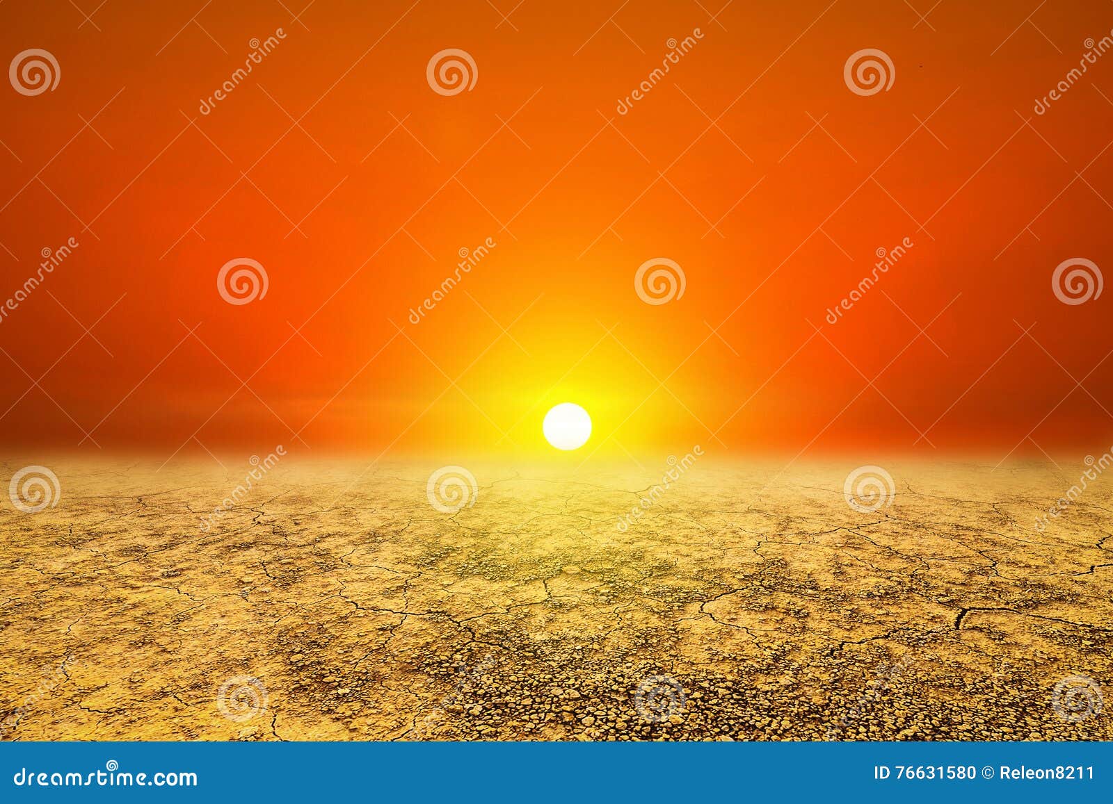 Sunset among a dry land stock photo. Image of calamity - 76631580