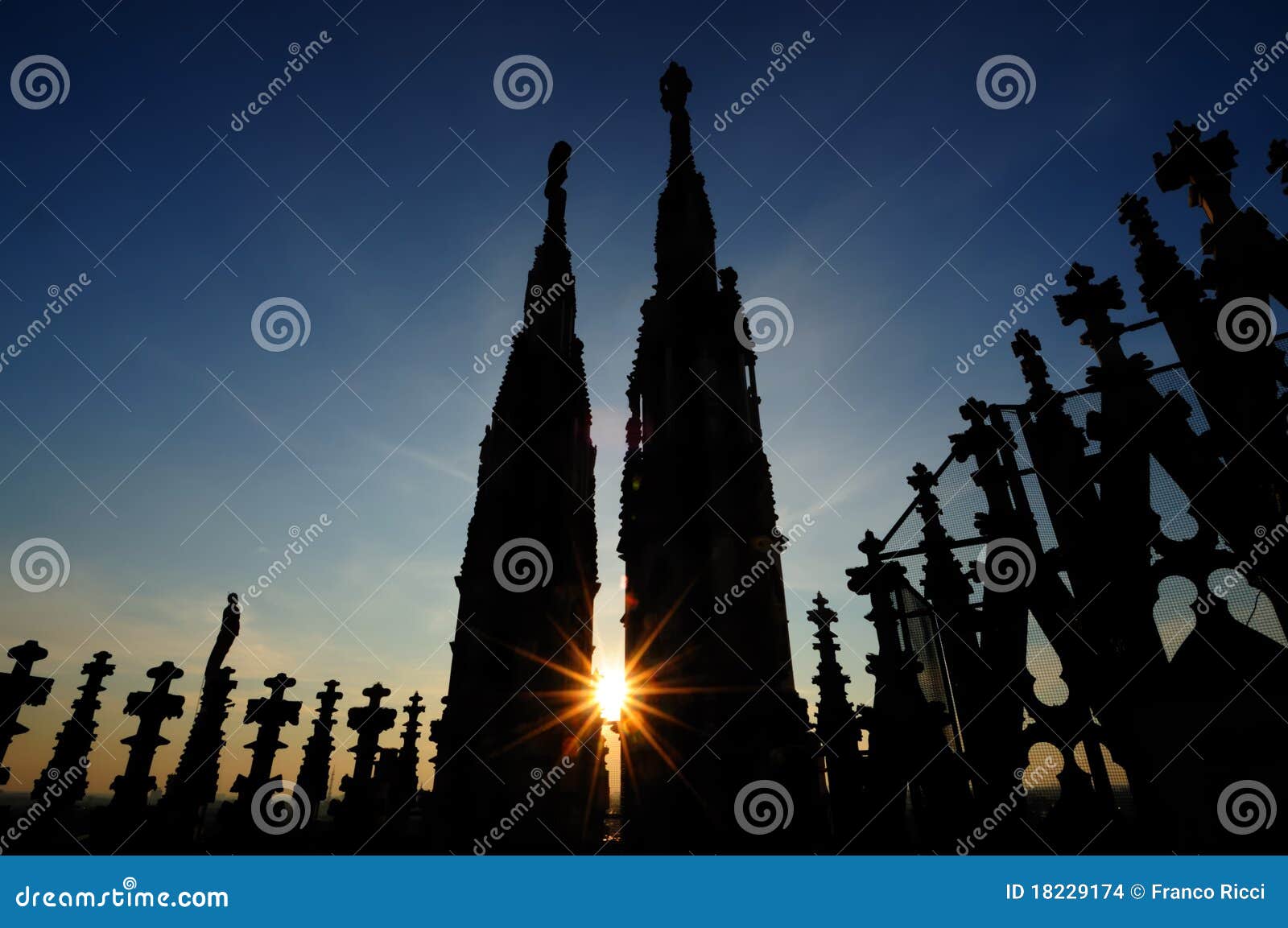 Sunset from the Duomo Cathedral in Milan Italy Stock Photo - Image of ...
