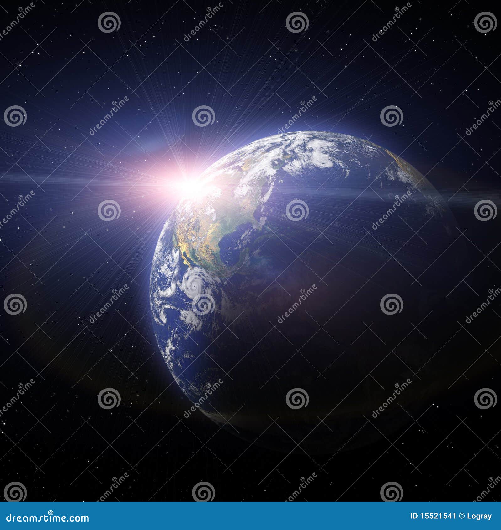 Sunset of Earth Planet stock illustration. Illustration of astronomy ...