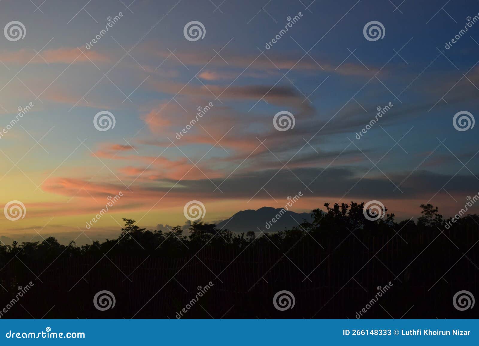 Sunset in East Java at the Foot of Mount Sumeru Stock Image - Image of ...