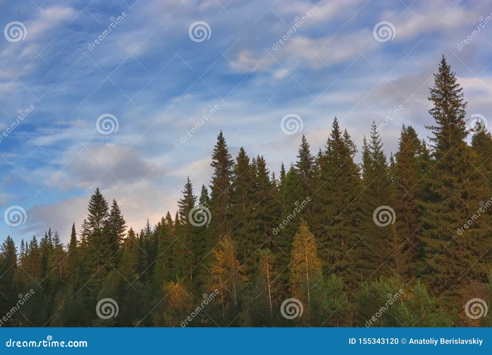 Sunset at the Edge of the Forest in the Ural Mountains in Autumn Stock ...
