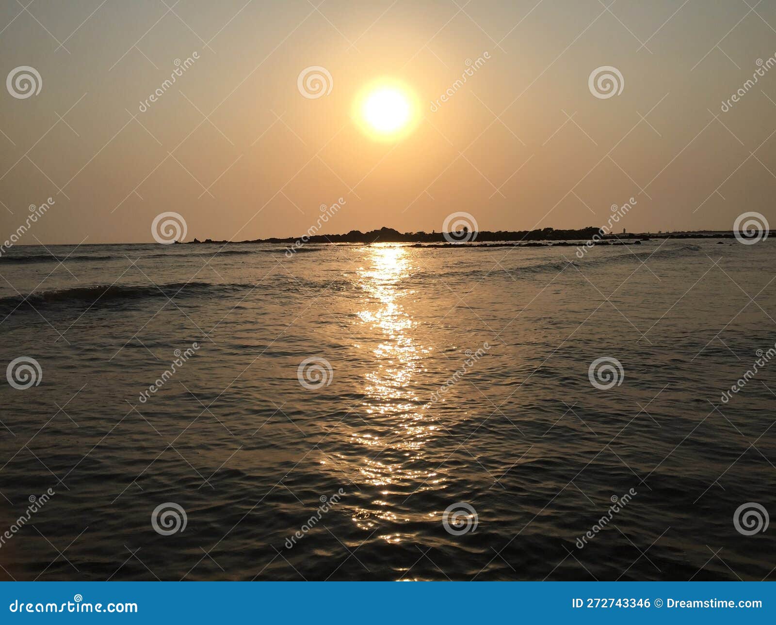Sunset - Edwan Beach stock photo. Image of sunlight - 272743346