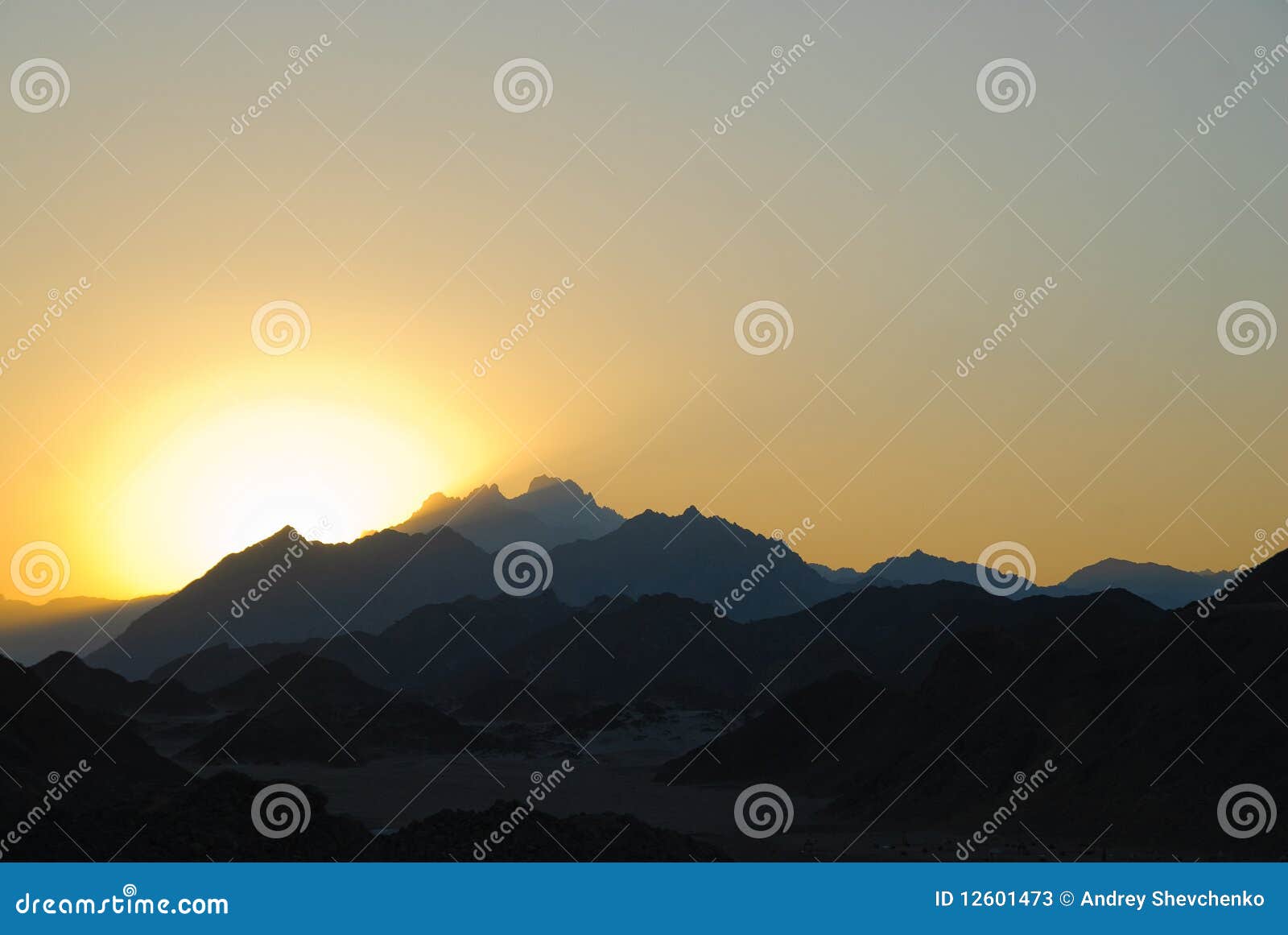 Sunset in Egyptian Rocky Desert Stock Image - Image of hill, blue: 12601473