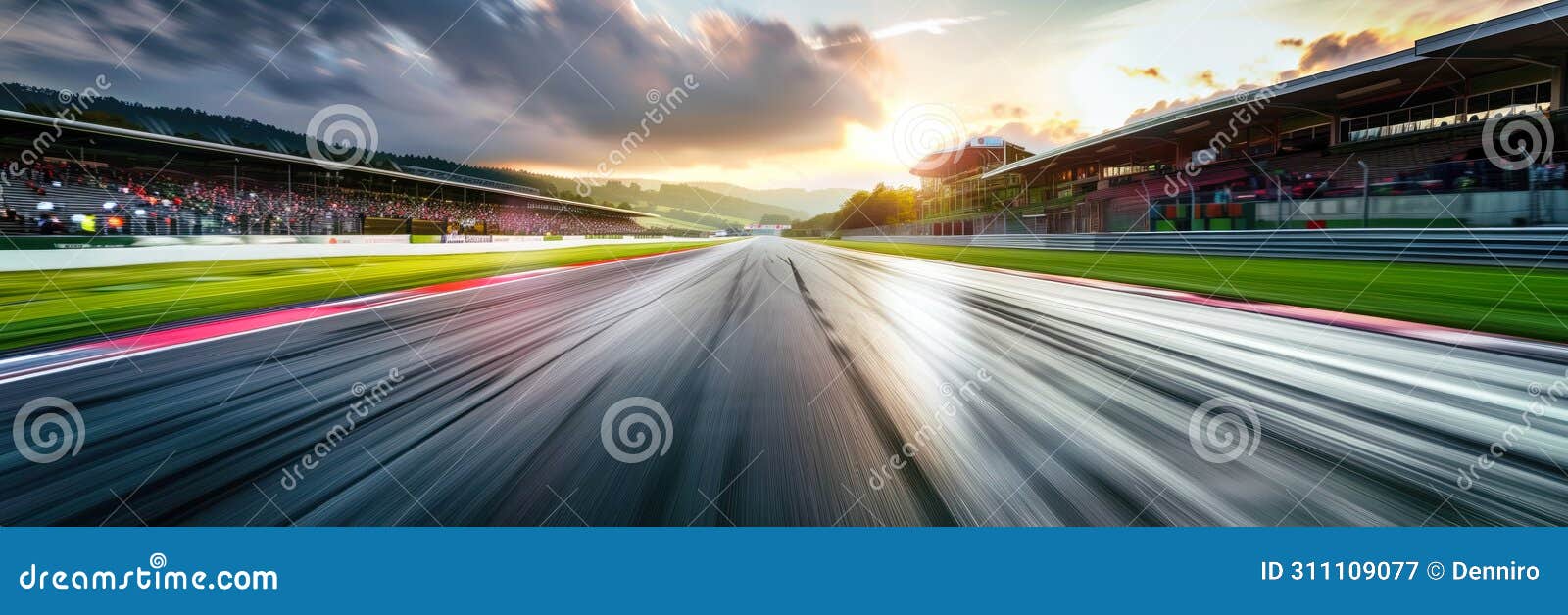 Dynamic Racetrack View with Speed Motion Blur Stock Illustration ...