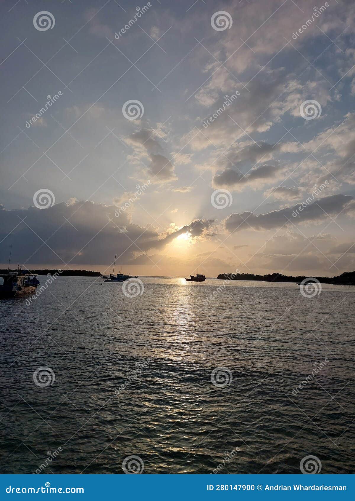 The Sunset in the End Afternoon Stock Photo - Image of evening, coast ...