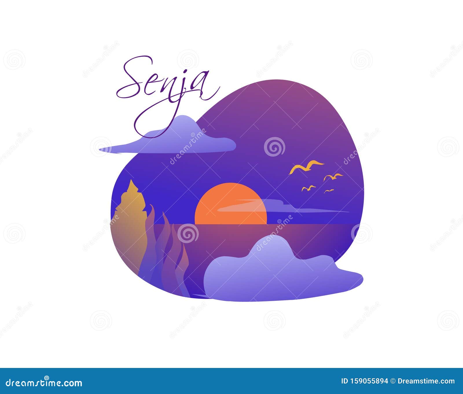 The Sunset at the End of Dusk Vector Stock Vector - Illustration of ...