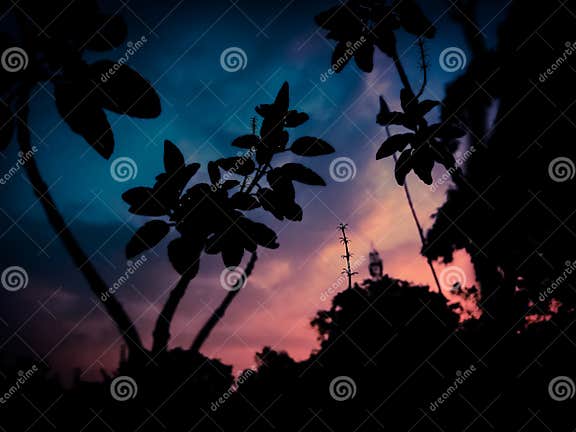 Sunset Evening Background Image with Colourful Sky Stock Image - Image ...
