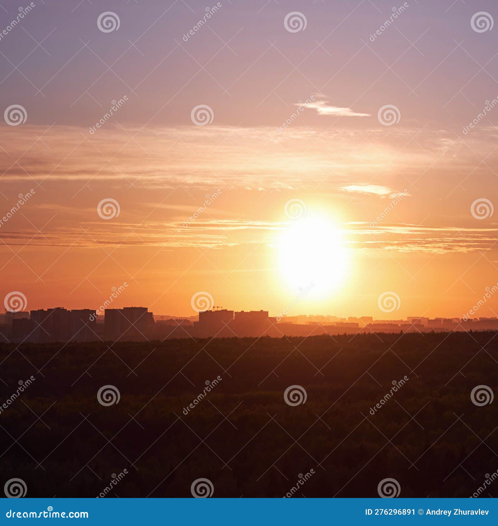 Sunset among the Evening Clouds. Red Sun in the Evening Sky Stock Image ...