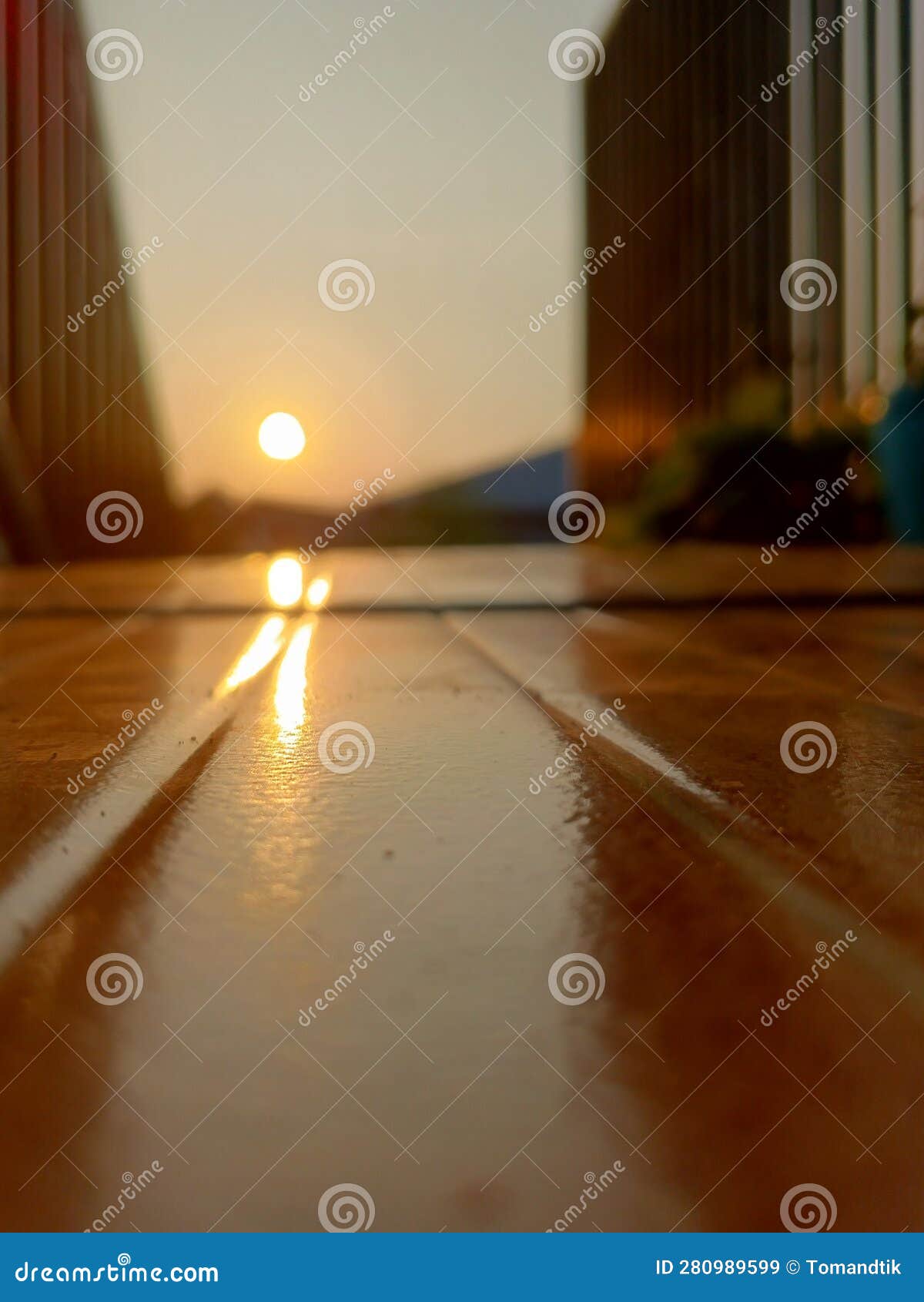 Sunset on the Evening Look from the Villa Terrace in Eye Frog Level ...