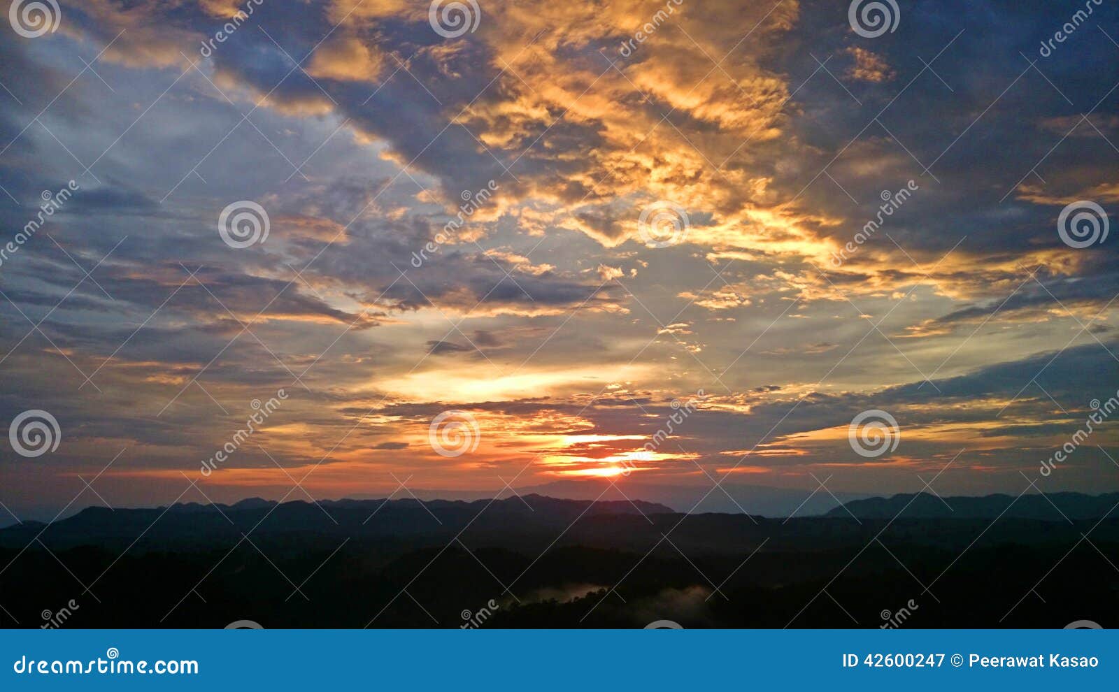 Sunset stock image. Image of evening, sunset, cloud, landscape - 42600247