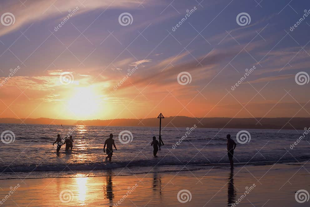 Sunset in Exmouth,Devon, UK Stock Image - Image of exmouth, december ...