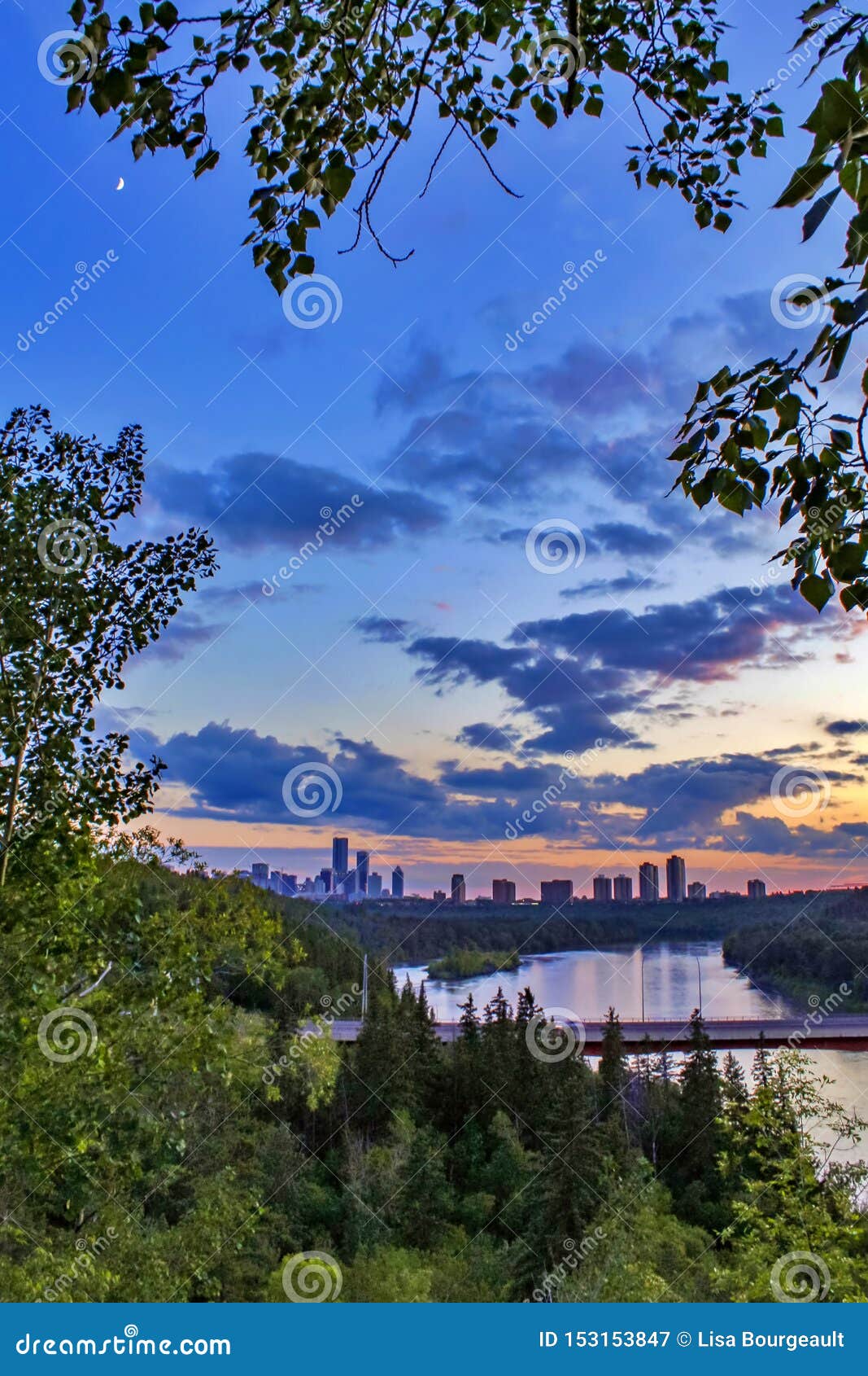 Sunset Fading Over the River Stock Image - Image of canada, clouds ...