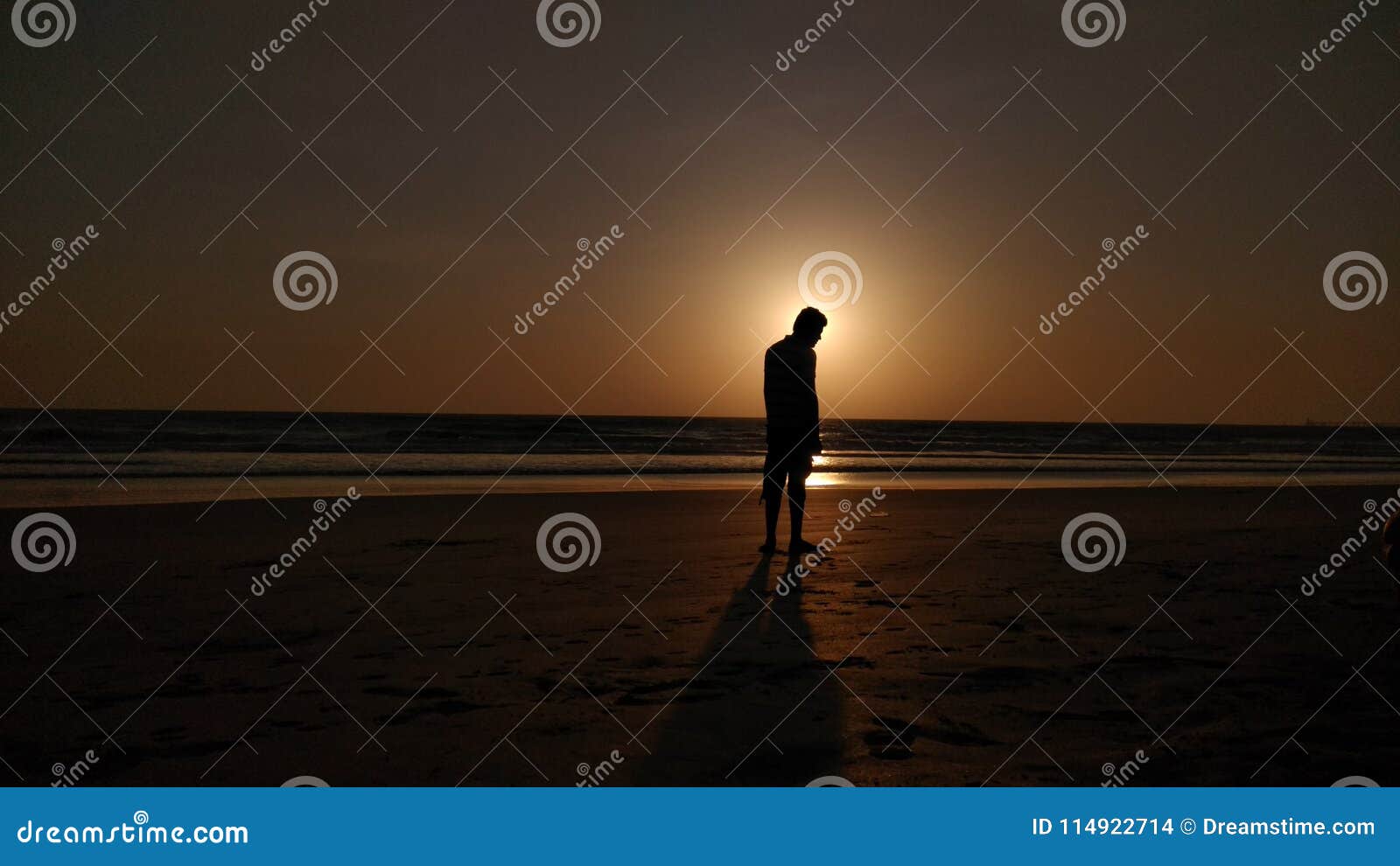 Sunset stock photo. Image of sunset, silent, alone, feel - 114922714