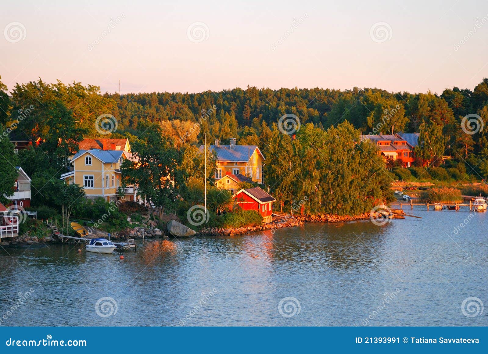 Sunset in Finland Near Turku Stock Image - Image of bright, trees: 21393991