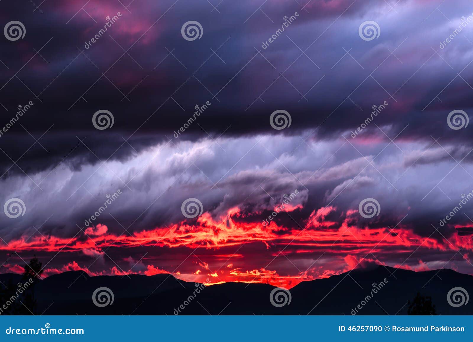Sunset on Fire stock photo. Image of mountains, stormy - 46257090