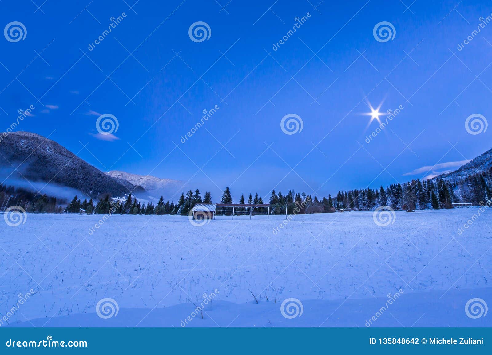 Sunset after the First Snowfall Stock Photo - Image of alps, cliff ...