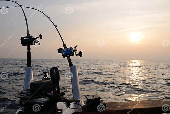 Sunset fishing stock photo. Image of scenic, reel, ocean - 22055808