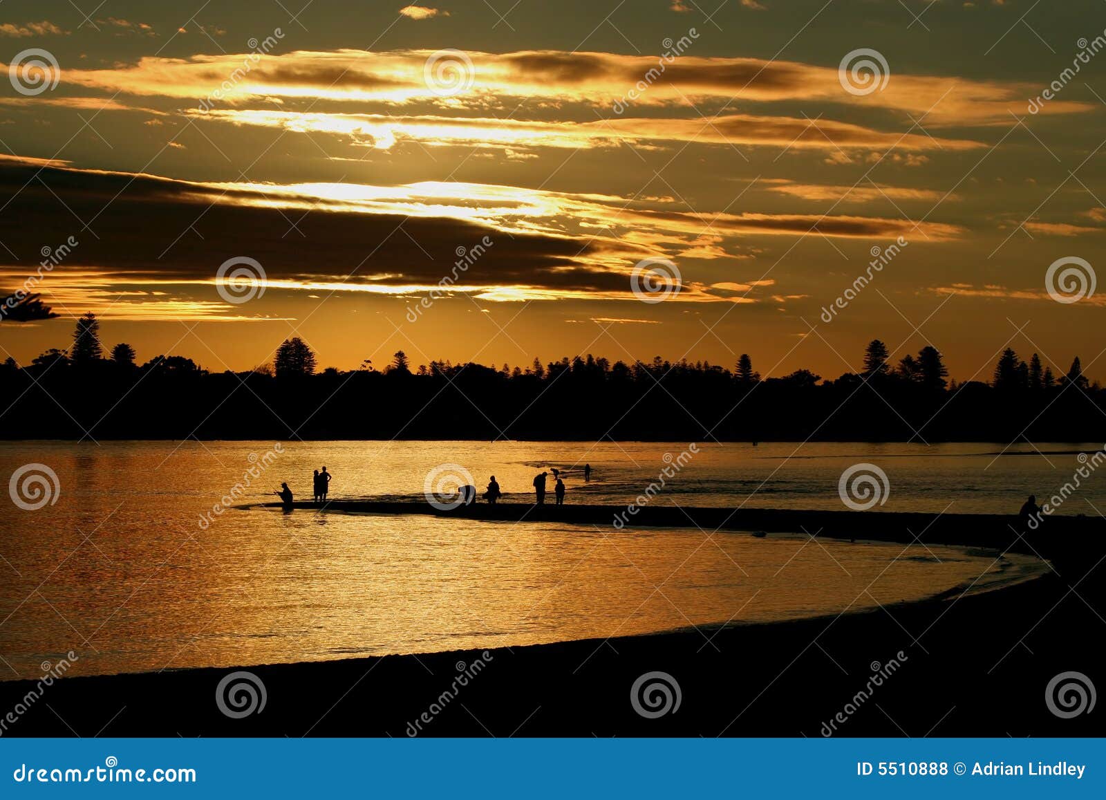 Sunset Fishing at Point Walter, Swan River, Perth. Stock Photo - Image ...