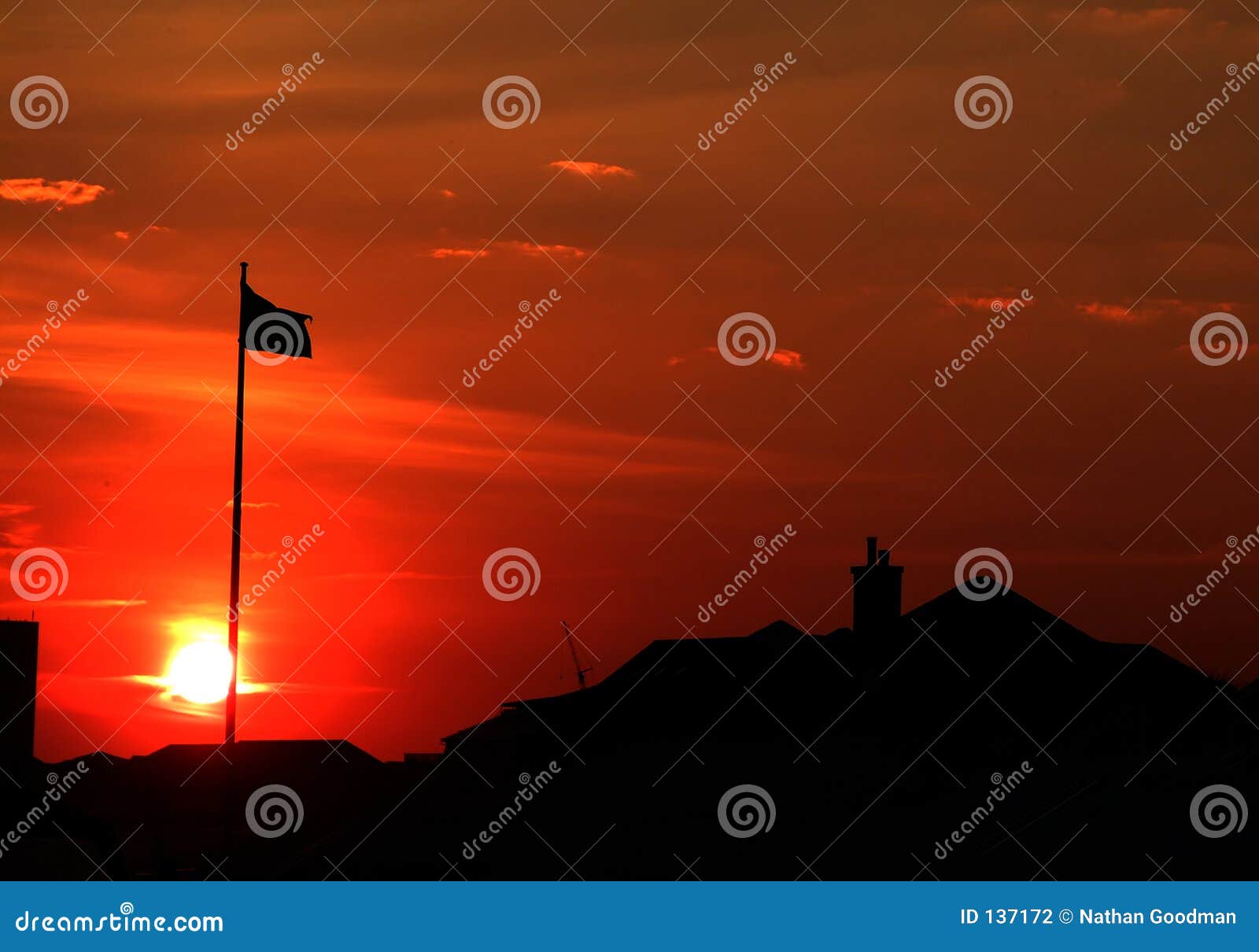 Sunset Flag stock photo. Image of glowing, sunset, pole - 137172