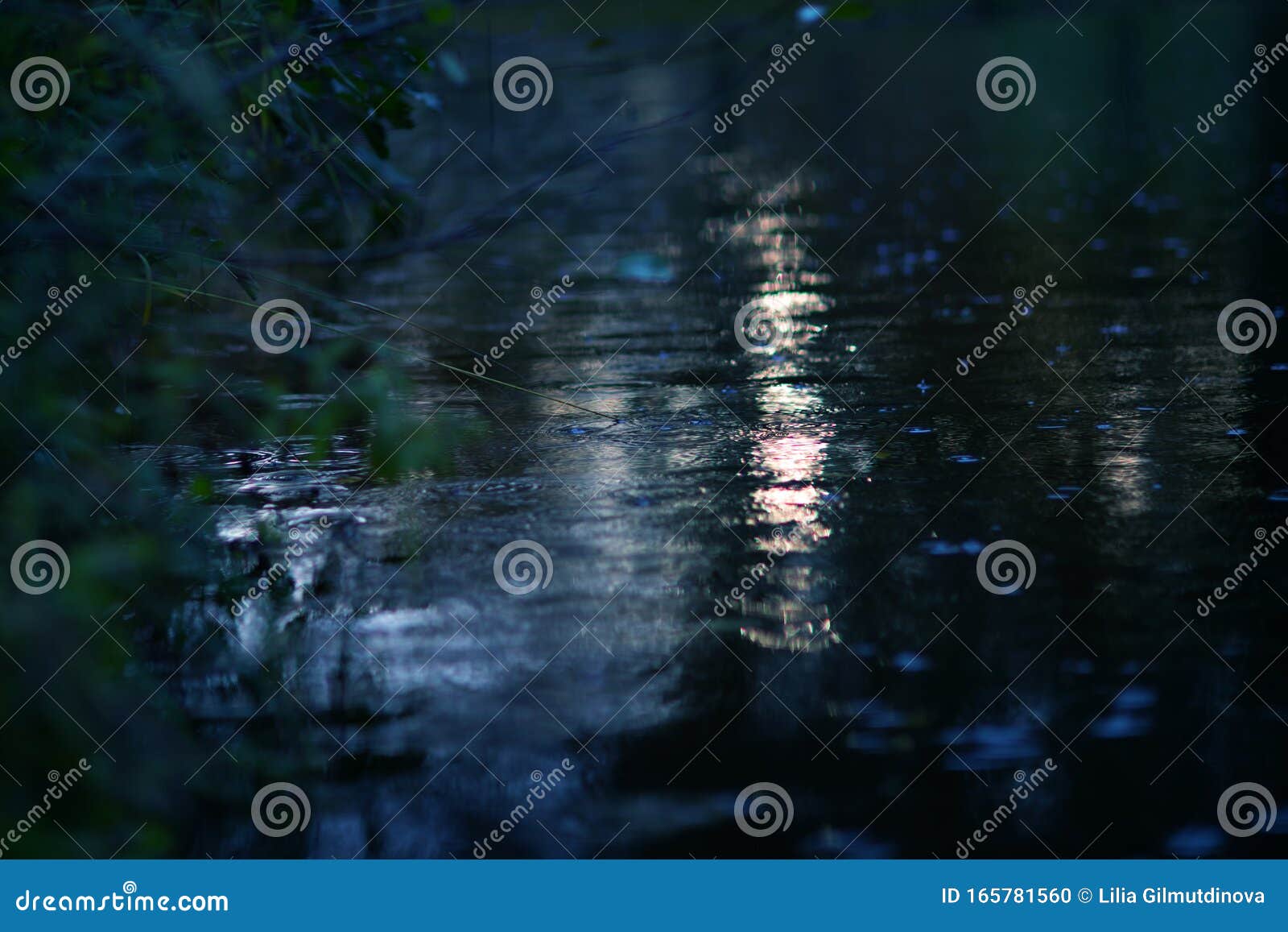 Sunset Flare on the Water in the Lake. Stock Photo - Image of generated ...