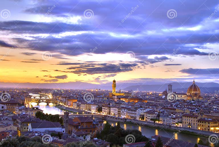 Sunset in Florence stock image. Image of architecture - 8824707