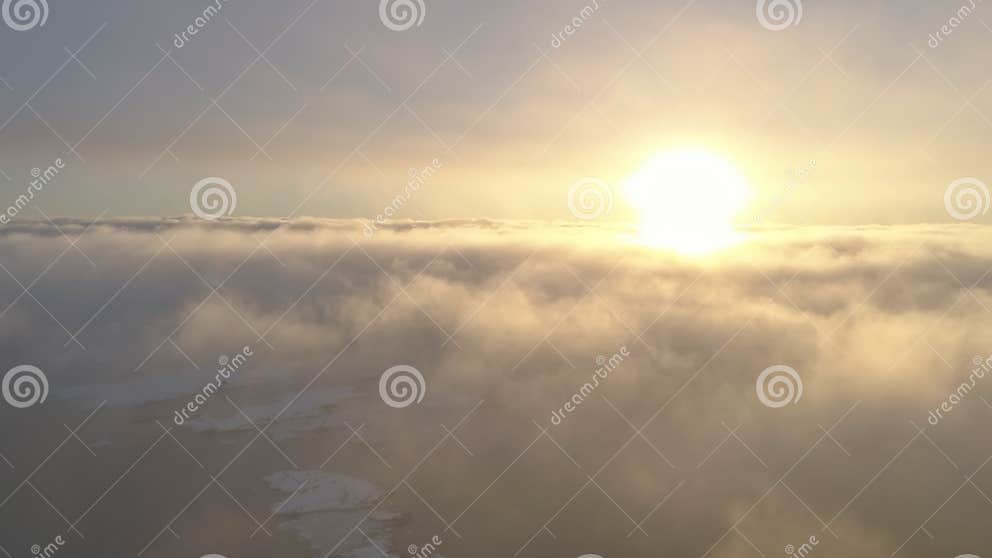 Sunset in Fog Moving Clouds. Antarctic Aerial. Stock Image - Image of ... Sunset in Fog Moving Clouds. Antarctic Aerial. Stock Image - Image of ...