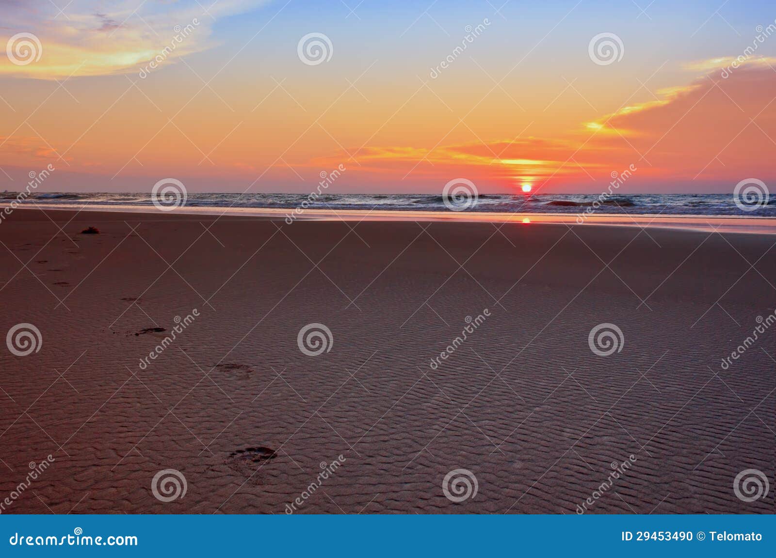 Sunset Footsteps stock photo. Image of glow, dawn, malaysia - 29453490