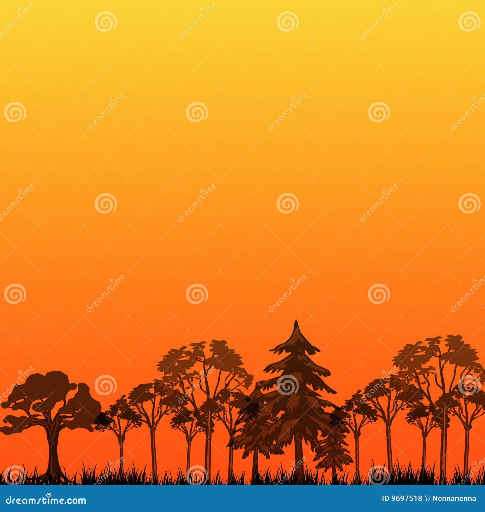 Sunset In Forest Picture. Image: 9697518