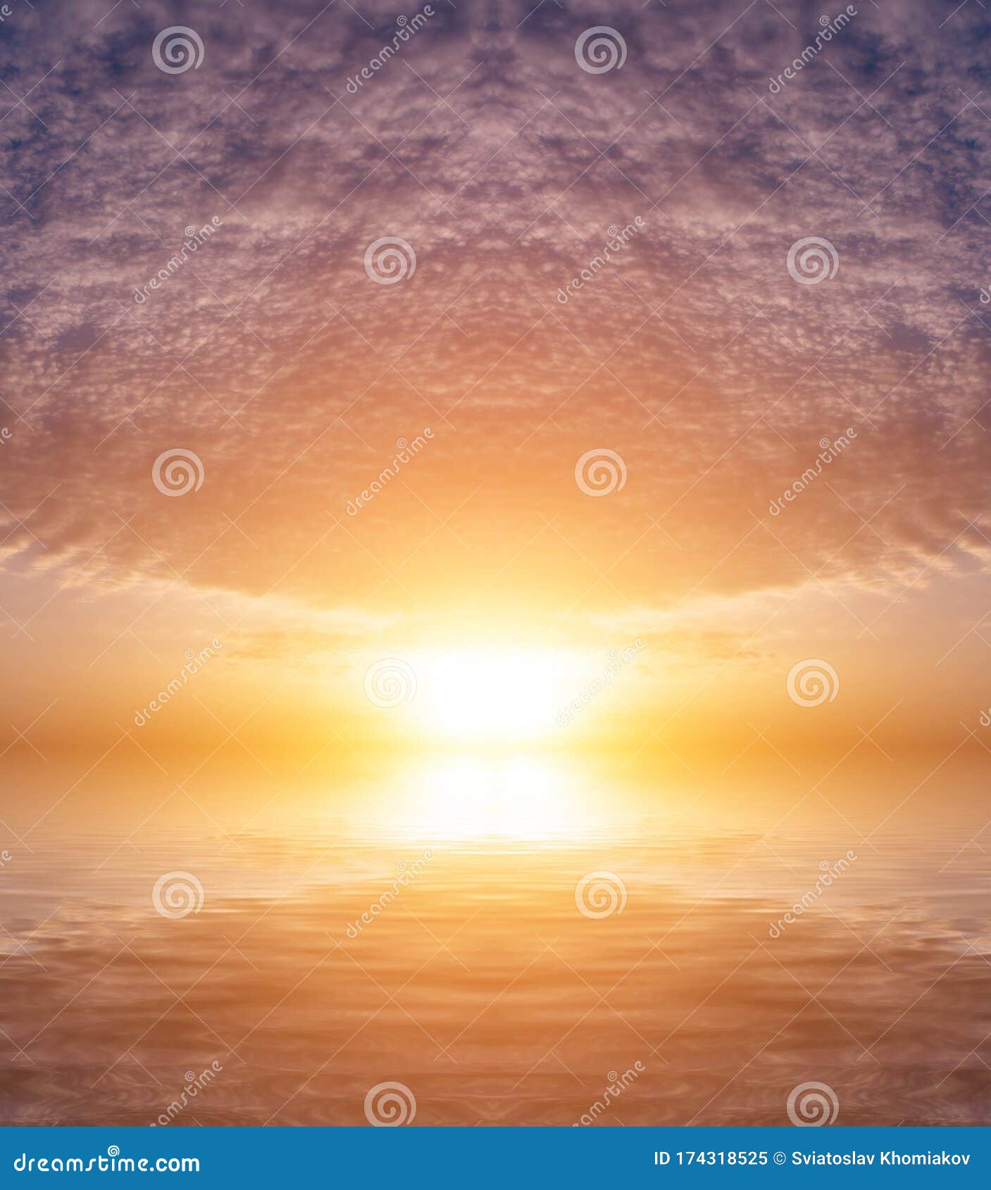 Sunset in the Form of a Nuclear Explosion Over the Sea Stock Image ...
