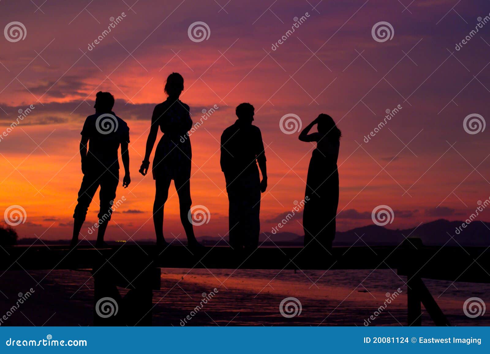 Sunset with Friends stock photo. Image of shore, colorful - 20081124