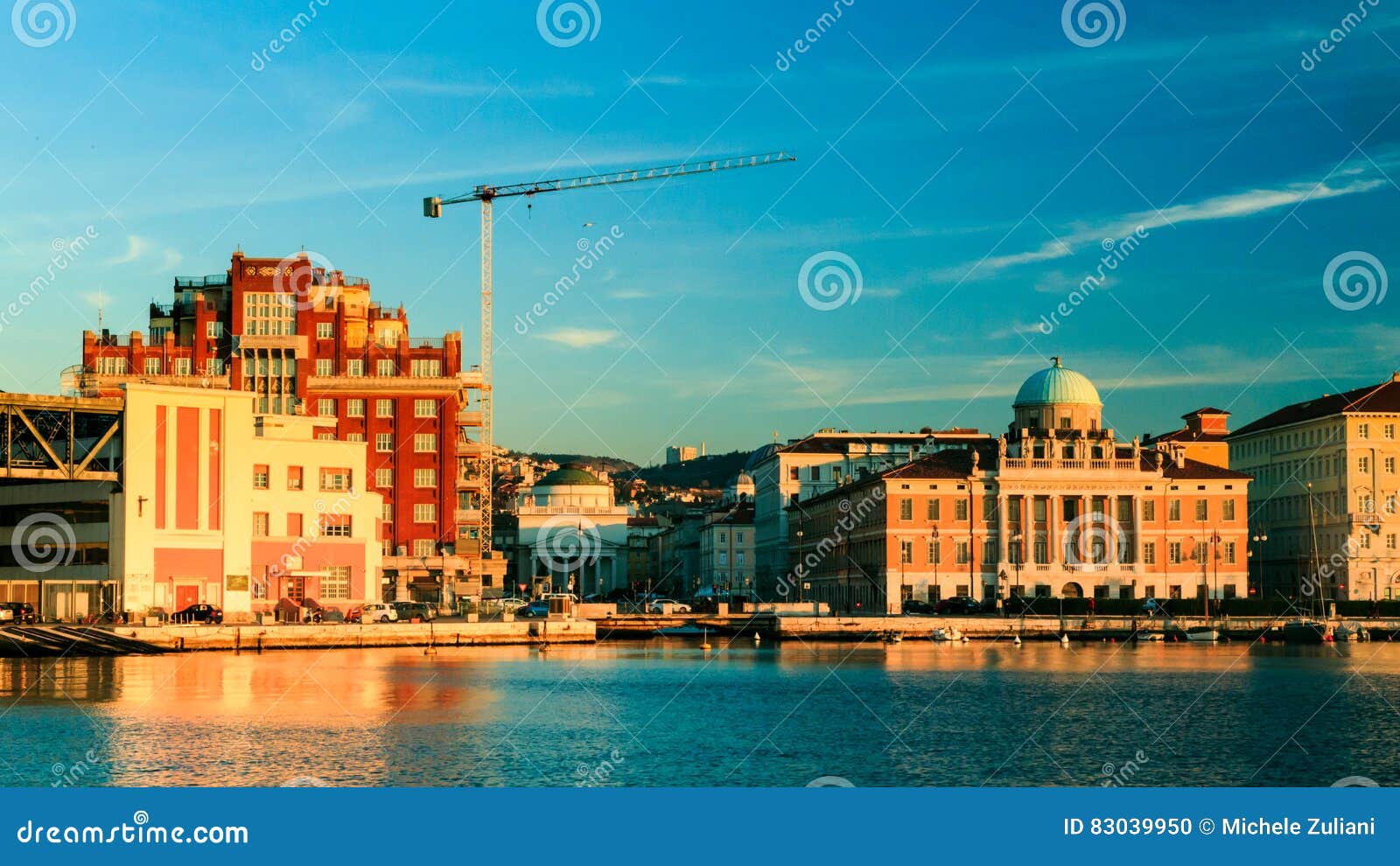 Sunset in Front of the City of Trieste Stock Photo - Image of evening ...