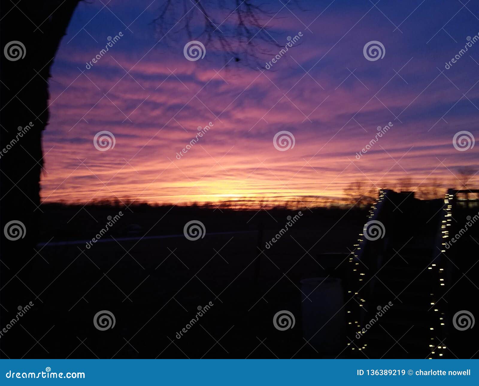 Sunset stock image. Image of front, beautiful, porch - 136389219