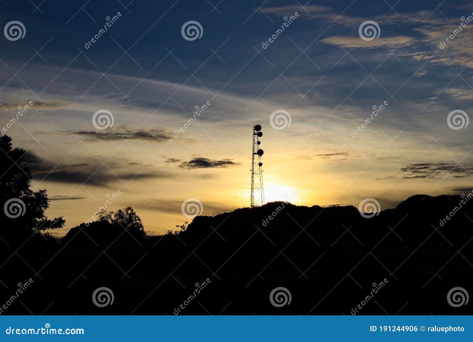 Sunset, Front-post Satellite Image, Silhouette Image, and Beautiful ...